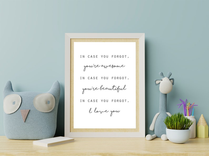 Positive Quote Print - 'in Case You Forgot, You're Awesome' Love Poem ...