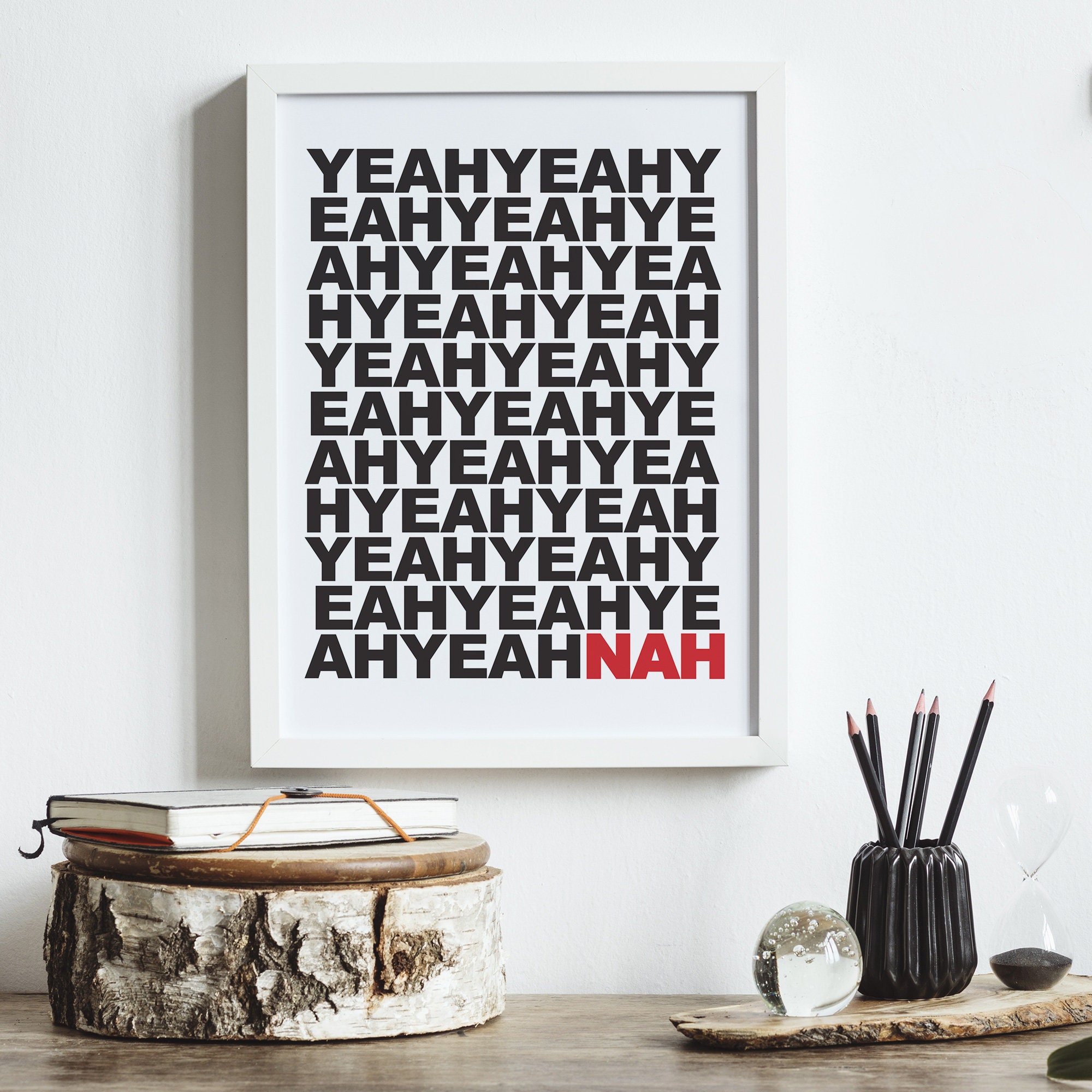 Funny Wall Decor Printable 'yeah Yeah Nah' | Classic Aussie & Kiwi ...