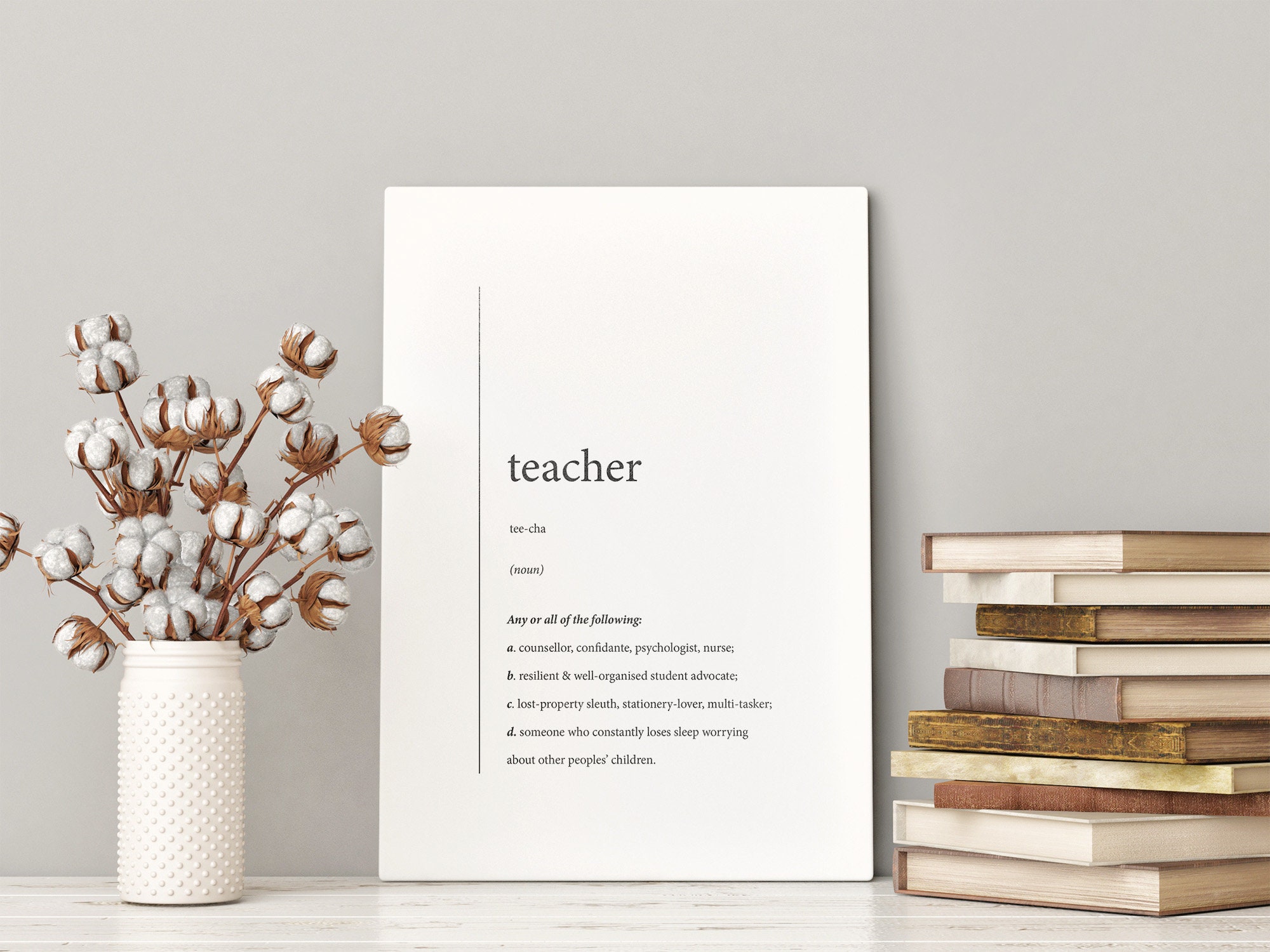 Best Teacher Ever Definition Printable | Unique Teacher Office Decor ...