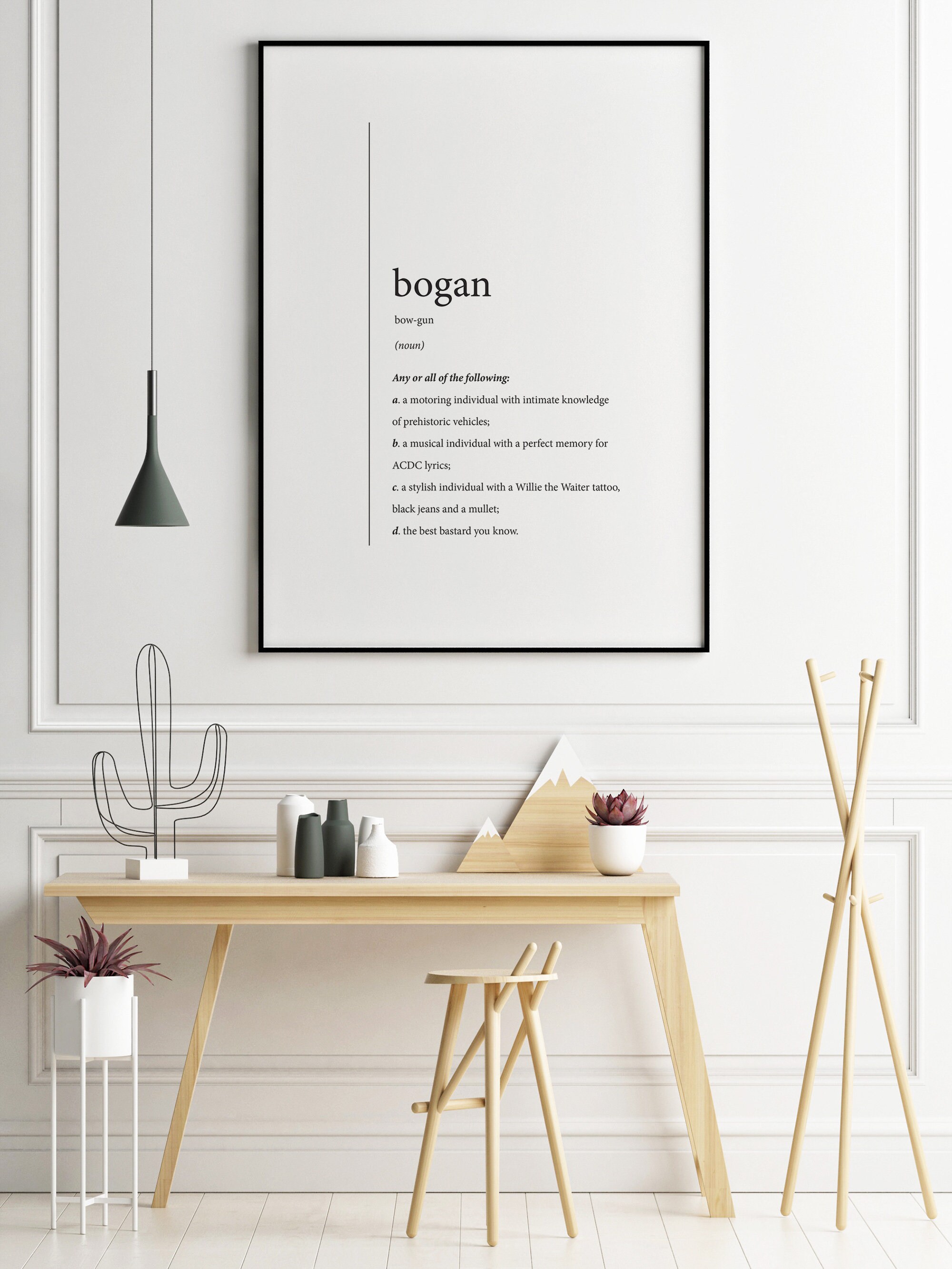 Funny Definition 'bogan' Print Australia Wall Art - Etsy