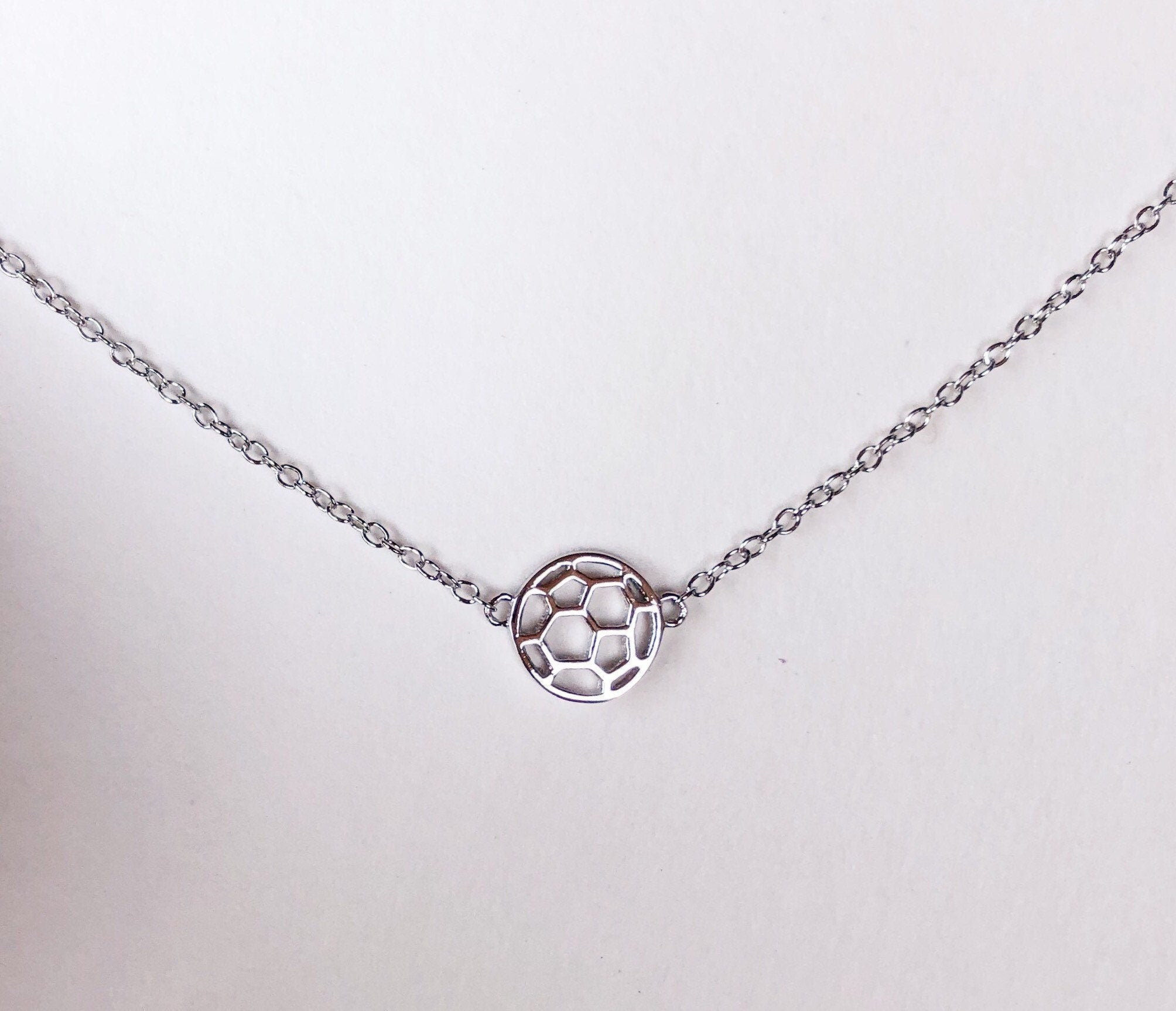 Dainty Soccer Necklace / Soccer Necklace / Soccer Jewelry / | Etsy