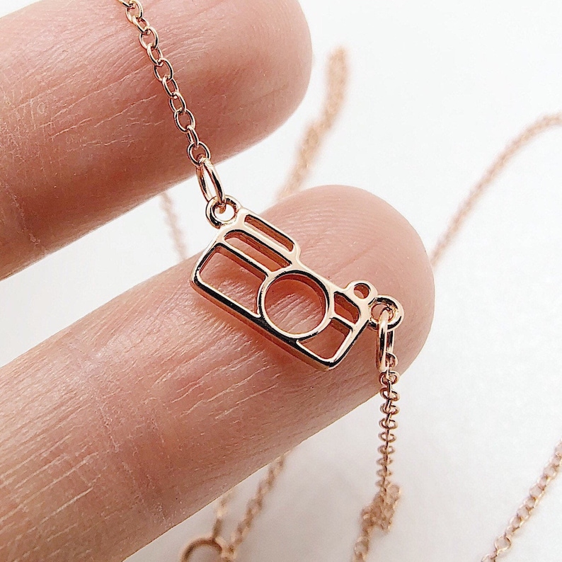 Dainty Camera Necklace / Gift for Photographer / Camera | Etsy
