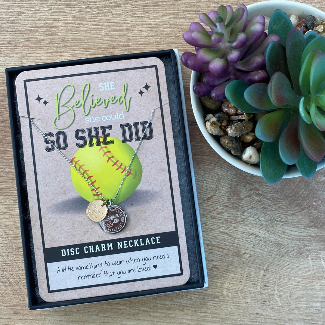Softball Necklace / Softball Player Gift / Softball Team Gifts ...