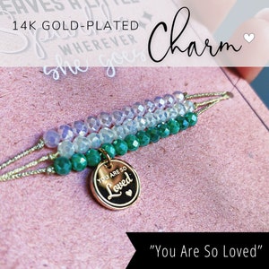 Gold-plated Goddaughter Bracelet With Iridescent Glass Beads Polyester ...