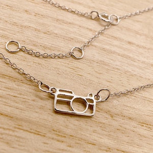 Dainty Camera Necklace / Gift for Photographer - .925 Sterling Silver ...