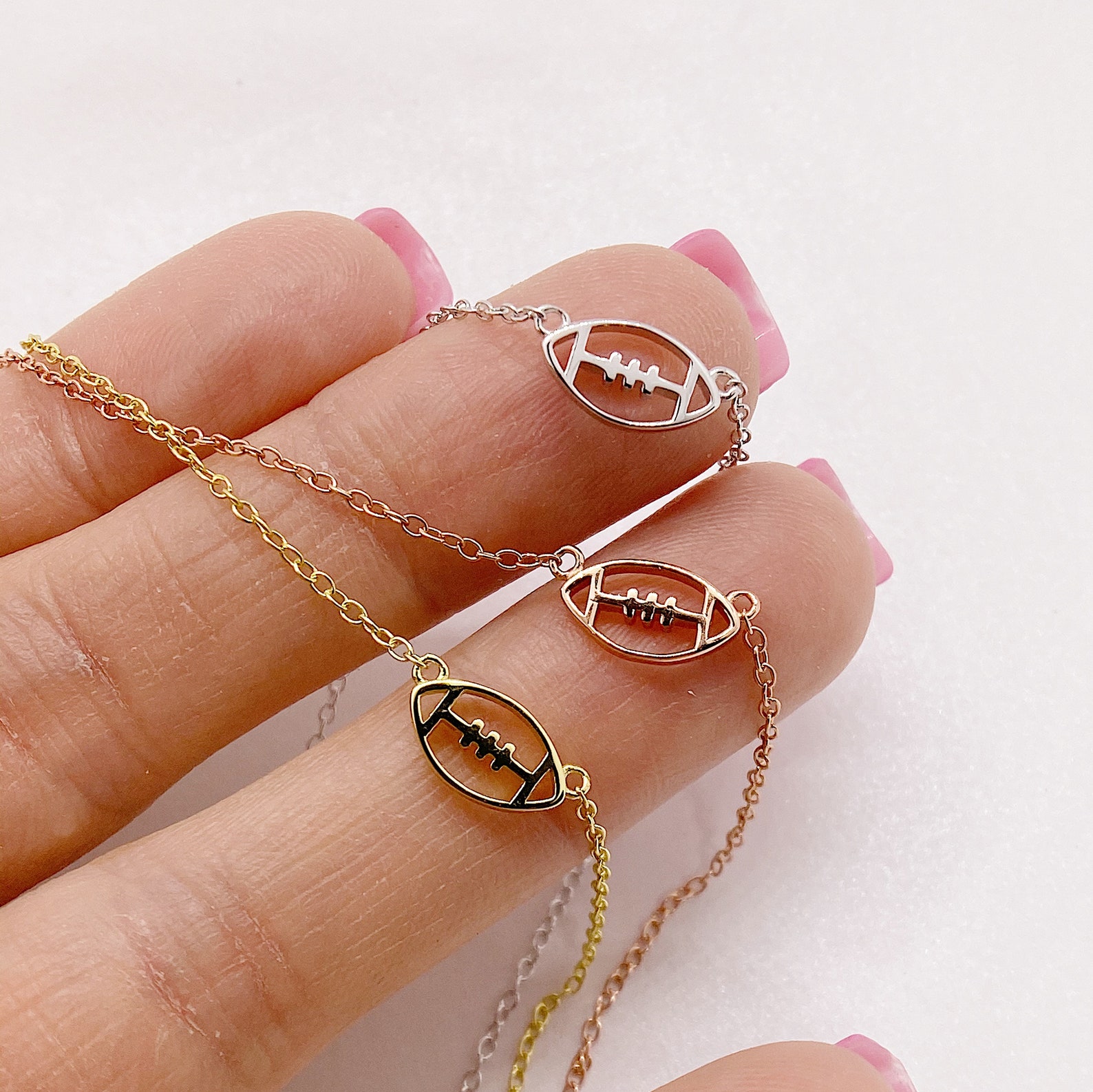 Tiny Football Necklace / Football Jewelry / Football Mom Gift - Etsy