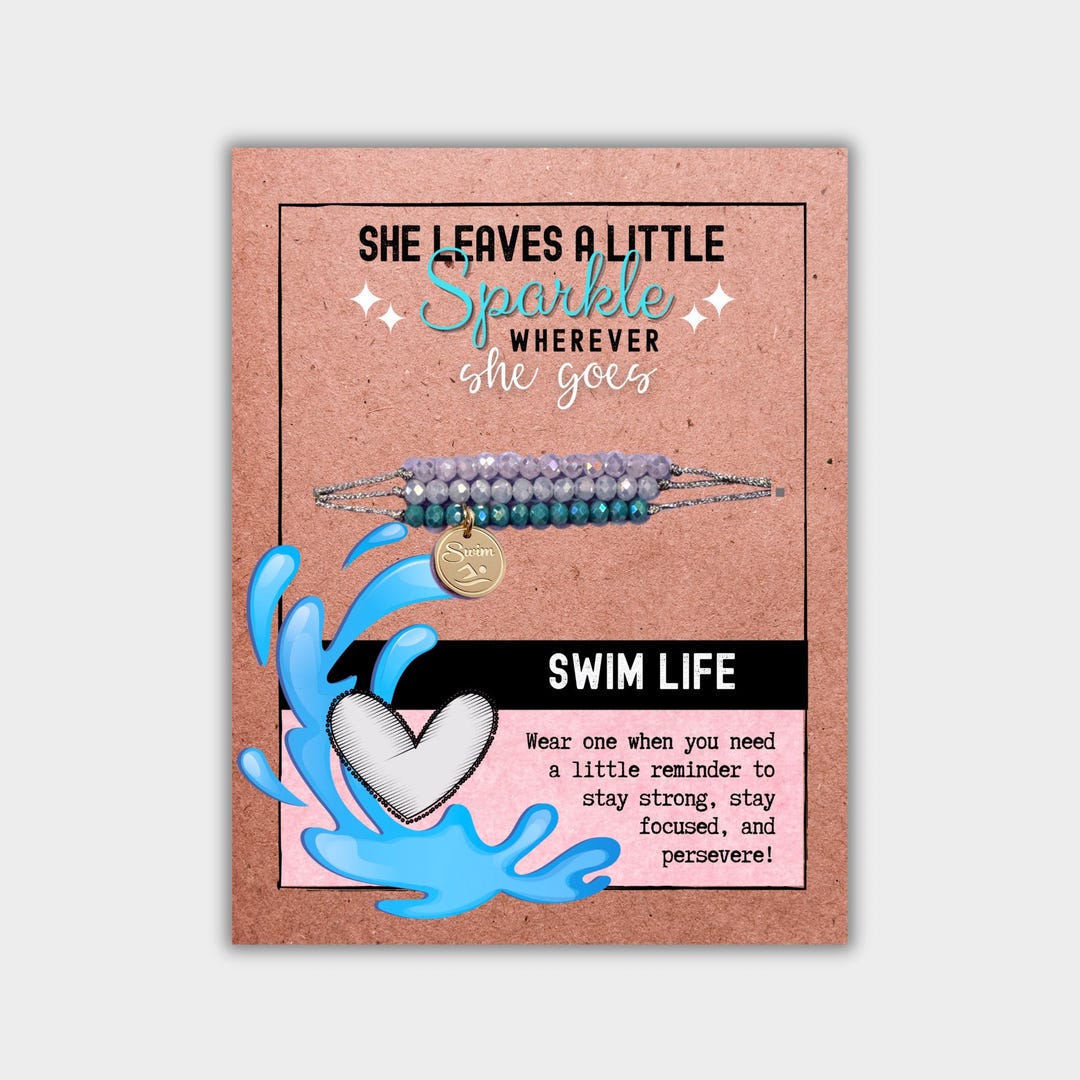 Swimmer Bracelet - Gift for Girls Swim Team - Adjustable ...