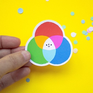 Color System Sticker RGB Wheel Sticker Cute Colorful Hue Wheel Additive ...