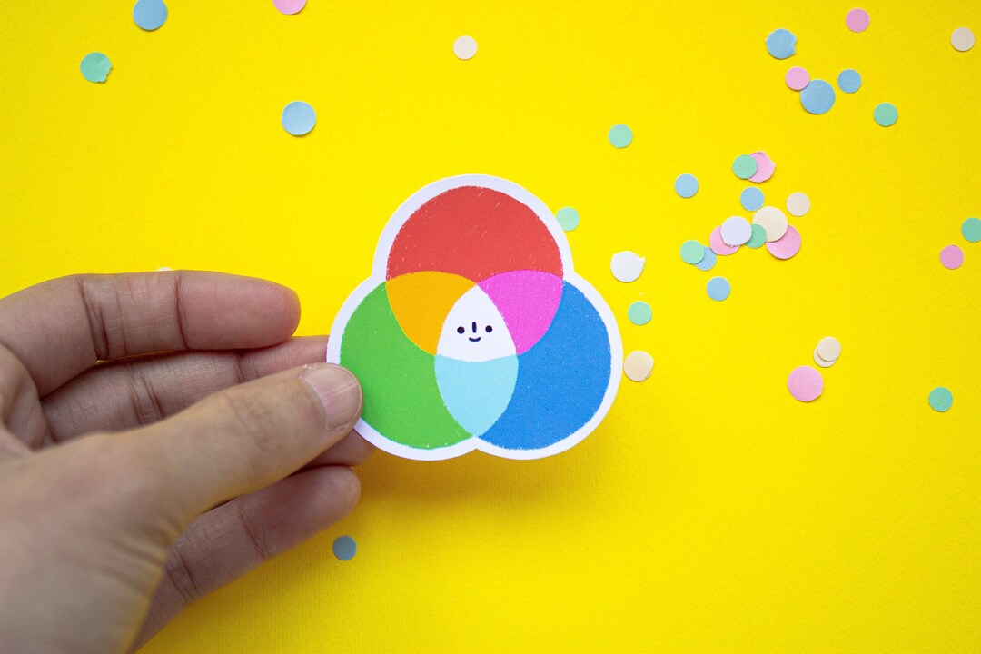 Color System Sticker RGB Wheel Sticker Cute Colorful Hue Wheel Additive ...