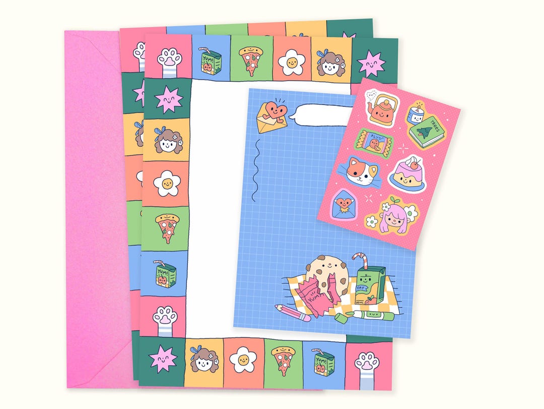 Comfy Letter Writing Set Cozy Cute Kawaii Stationery Kit Pen Pal ...