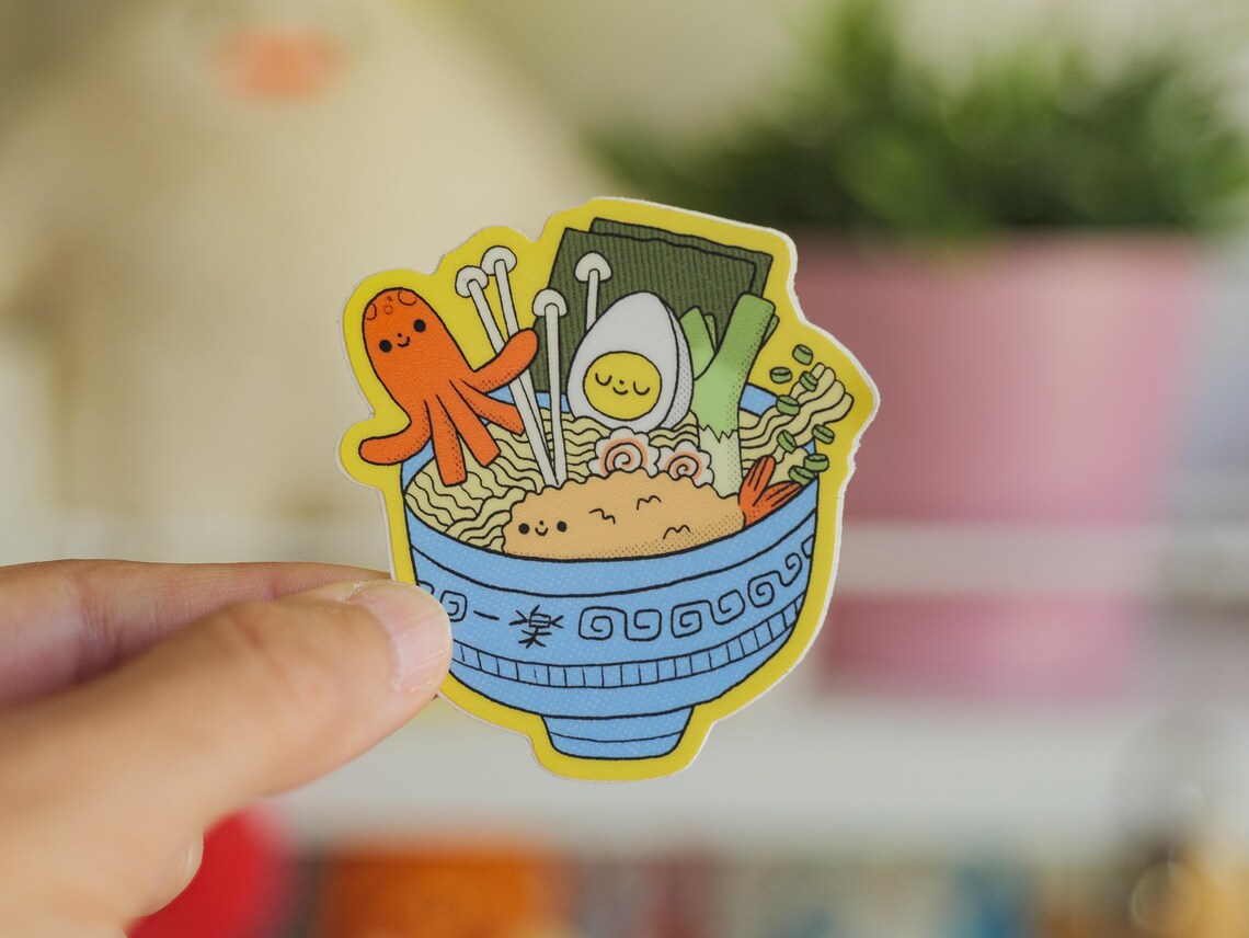 Japanese Ramen Vinyl Sticker - Asian Noodle Soup Bowl Instant Miso Soy ...