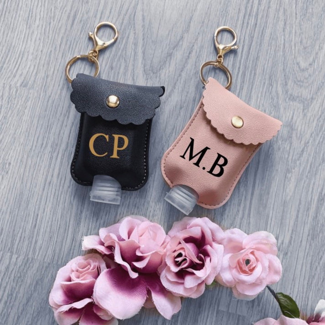 Personalised Pouch With Bottle Keyring Mini Bottle Reusable - Etsy