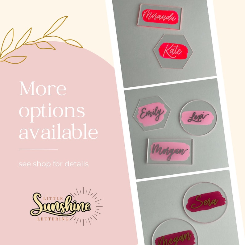 Acrylic Signs, Rectangle Name Cards, Place Cards Special Events ...