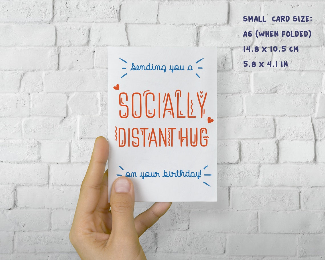 Sending You A Socially Distant Hug on Your Birthday Greeting Card ...