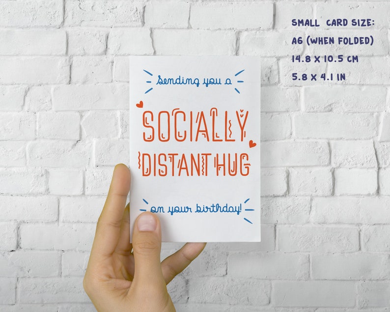 Sending You A Socially Distant Hug on Your Birthday Greeting Card ...