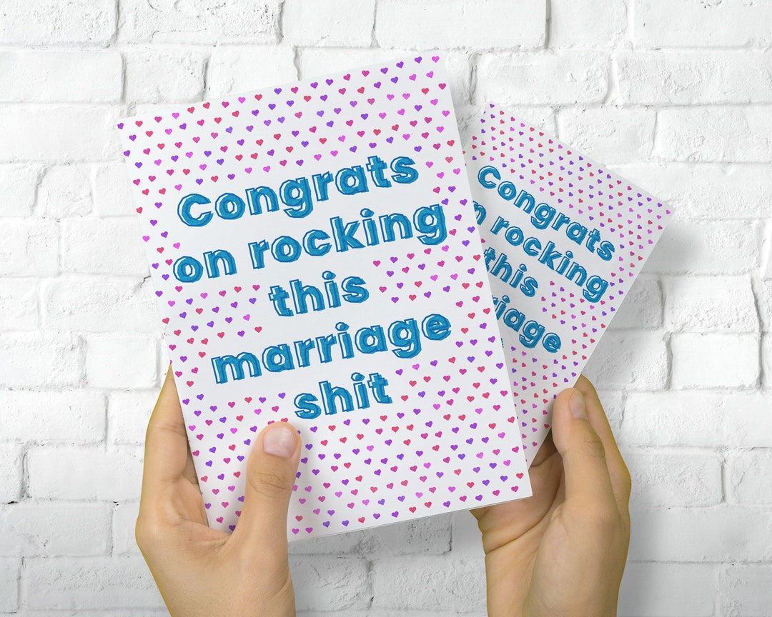 Congrats on Rocking This Marriage Shit Funny Anniversary Card for ...