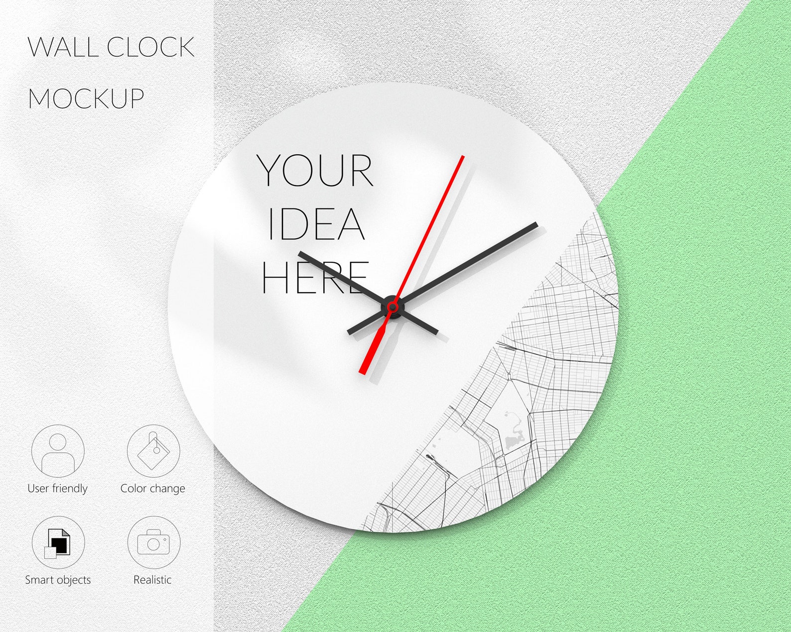 Wall Clock Mockup Sublimation Clock Mockup No Frame Clock - Etsy