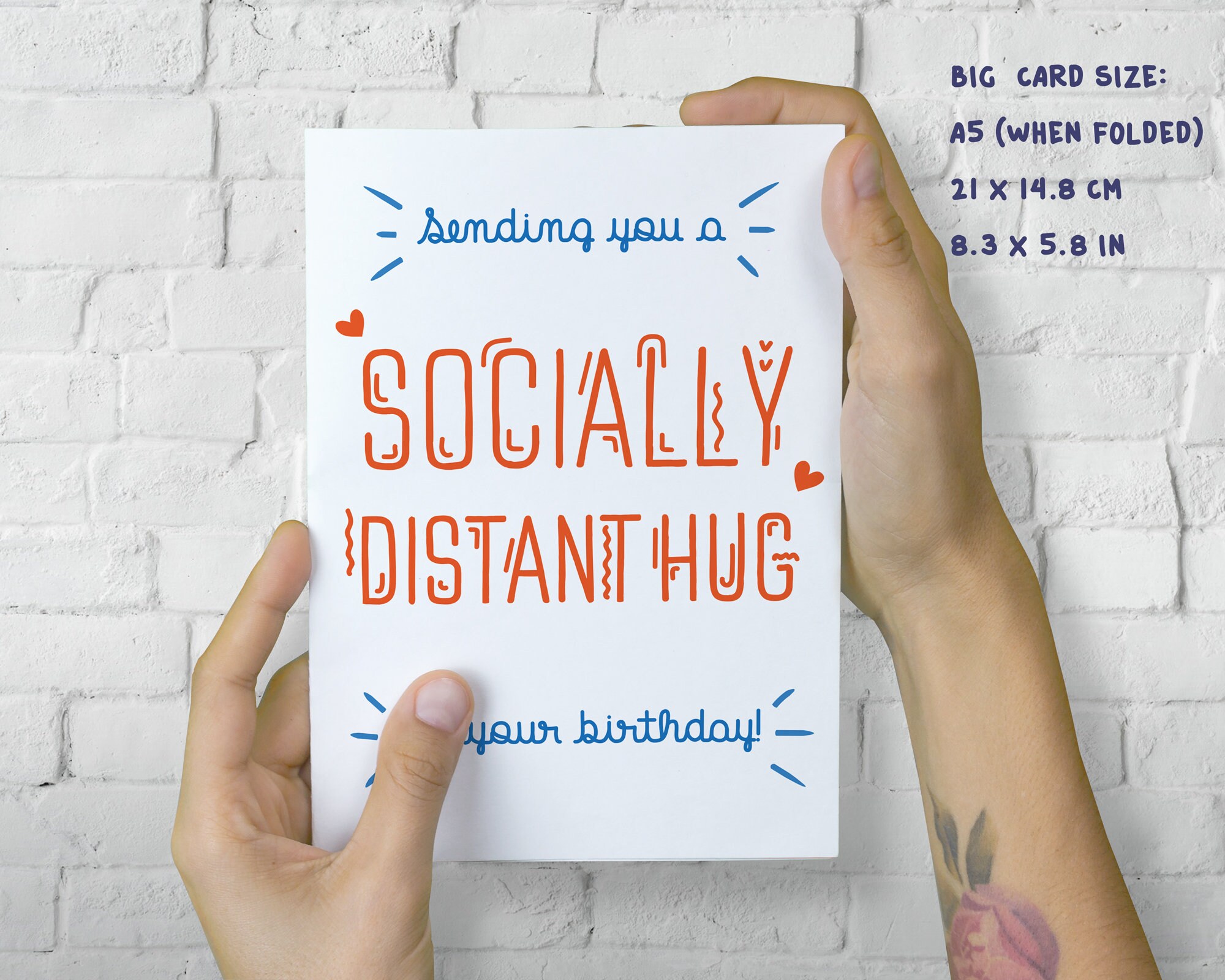 Sending You A Socially Distant Hug on Your Birthday Greeting Card ...