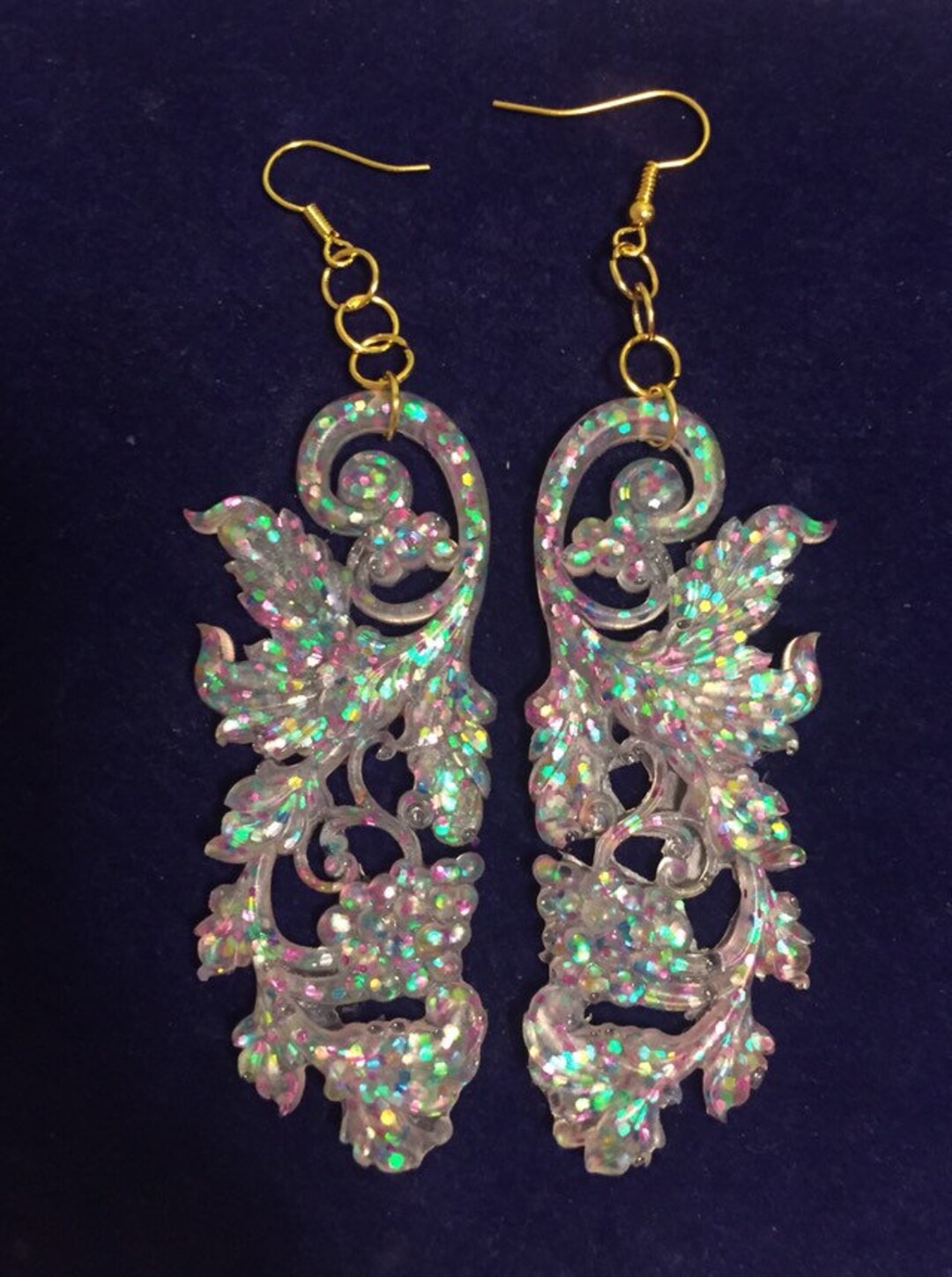 Summer Whimsical Fancy Iridescent Fantasy Fairy Elven Earrings - Etsy