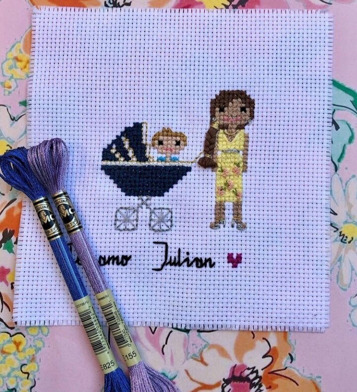 Personalized Cross Stitch Family Portrait - Etsy