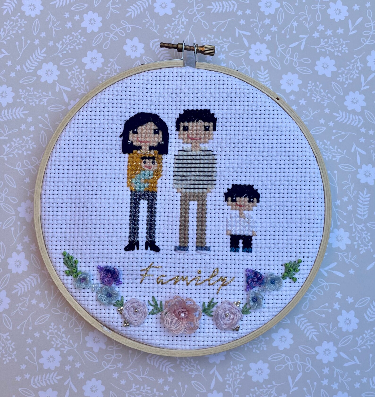 Personalized Cross Stitch Family Portrait - Etsy