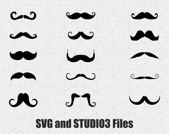 Mustaches SVG 15 designs for Cricut and Silhouette | Etsy