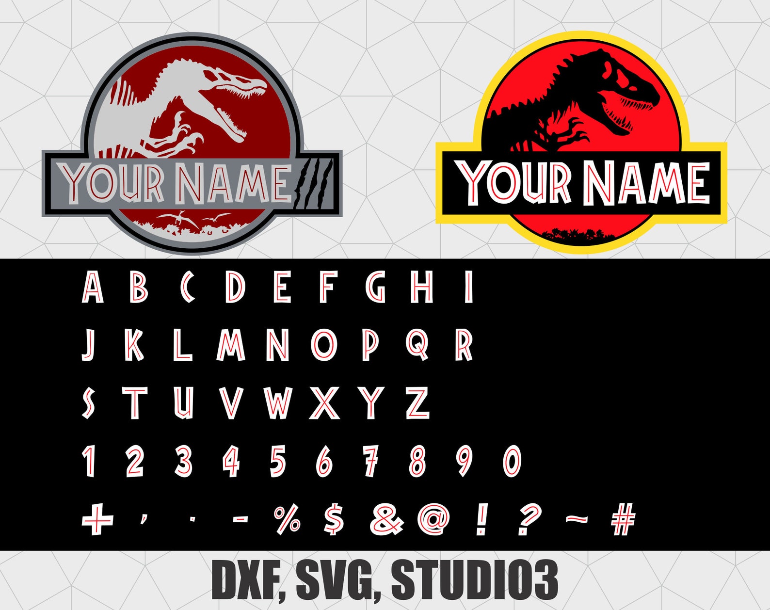 Jurassic park alphabet numeros y letras y simbolos crea tu - Etsy México