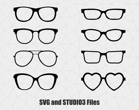Eyeglasses svg image various eyewear types Cricut | Etsy