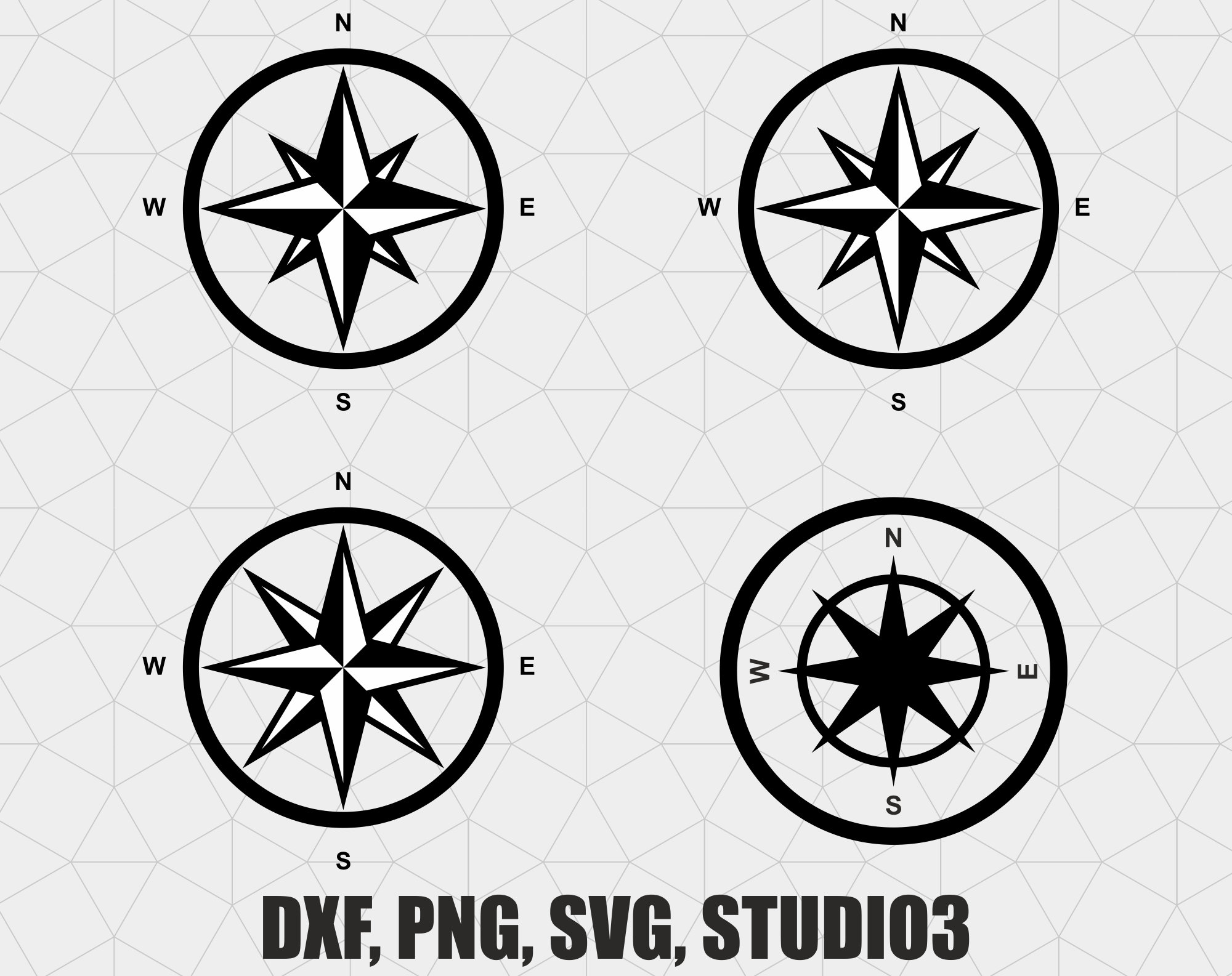 Compass Svg logo Cutting file SVG STUDIO3 Cricut | Etsy