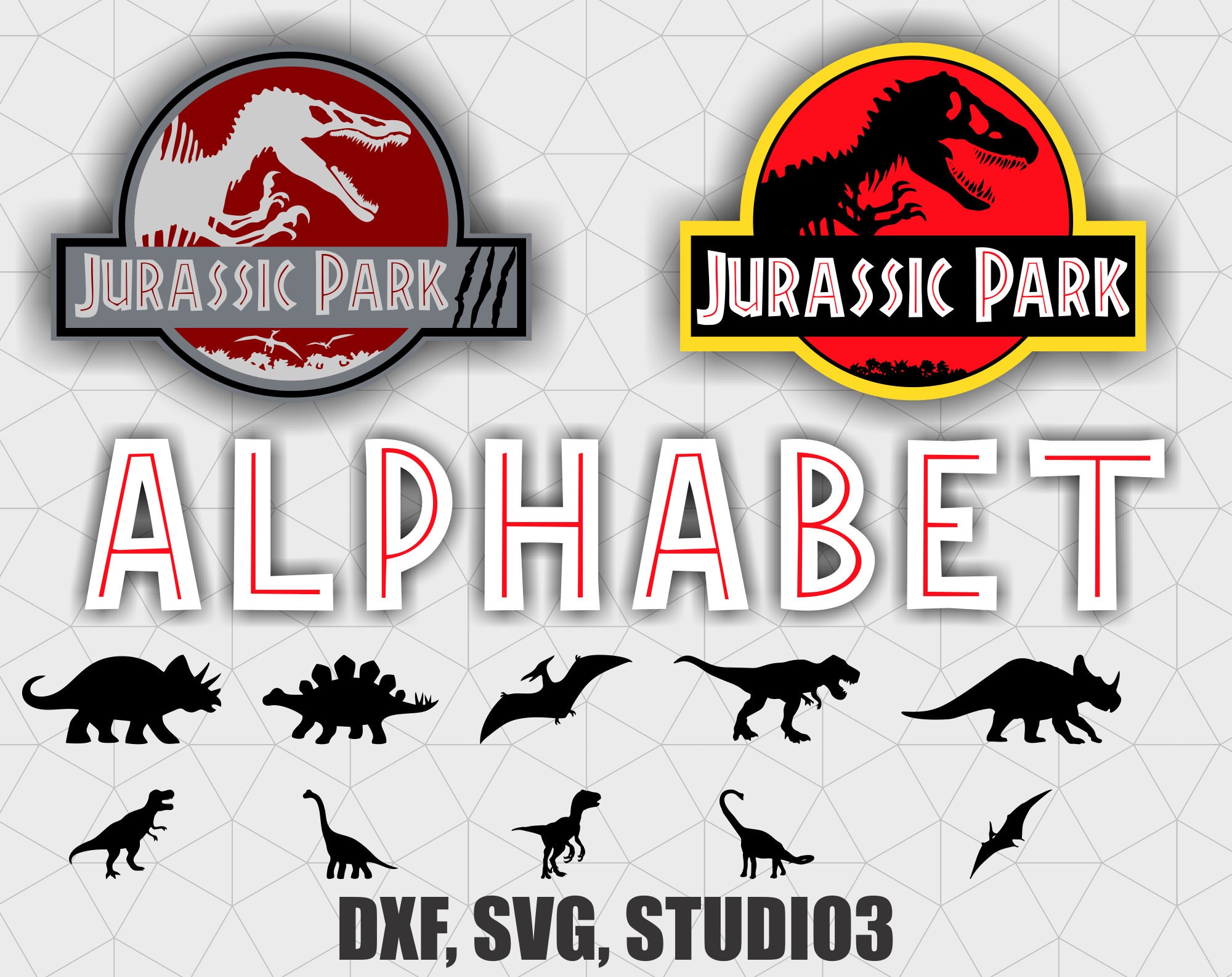 Jurassic Park Stencil Letter