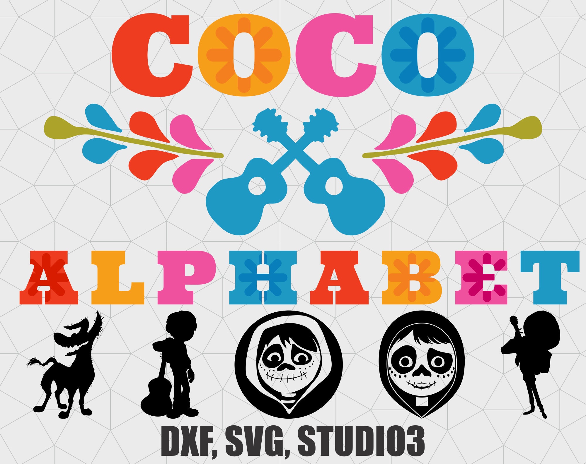 Coco Alphabet, Coco Svg, Disney Svg, Coco Movie, Dia De Muertos, Coco ...