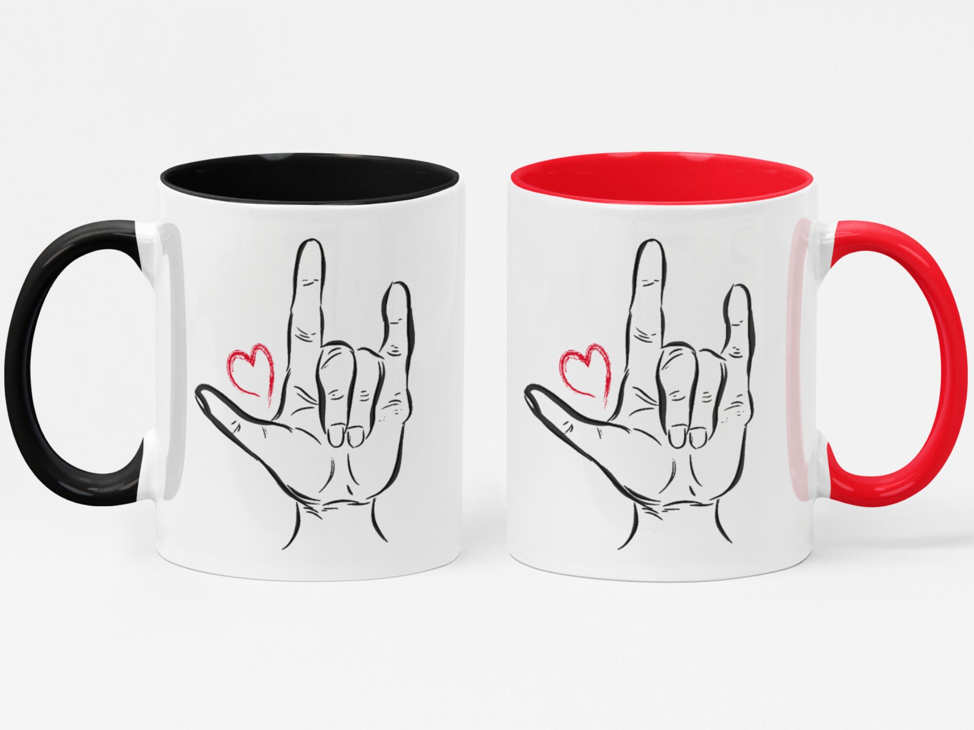 I Love You Hand Sign Coffee Mug, ASL I Love You, American Sign Language ...