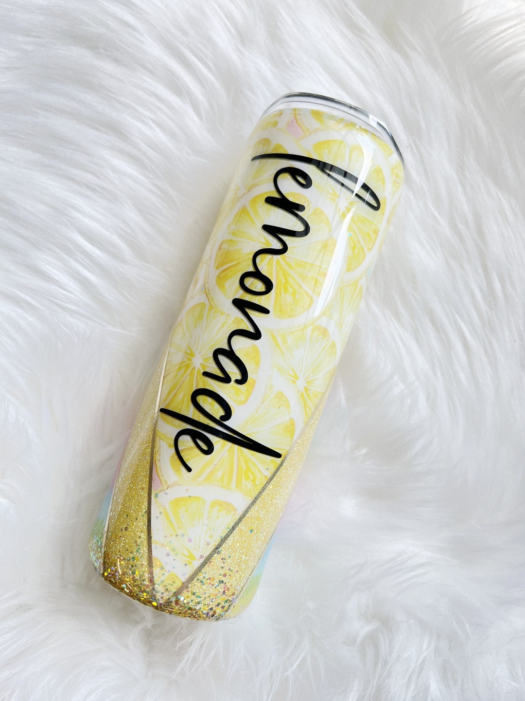 Ready to Ship Closeout V Split Lemonade Tumbler Epoxy and Glitter Vinyl ...