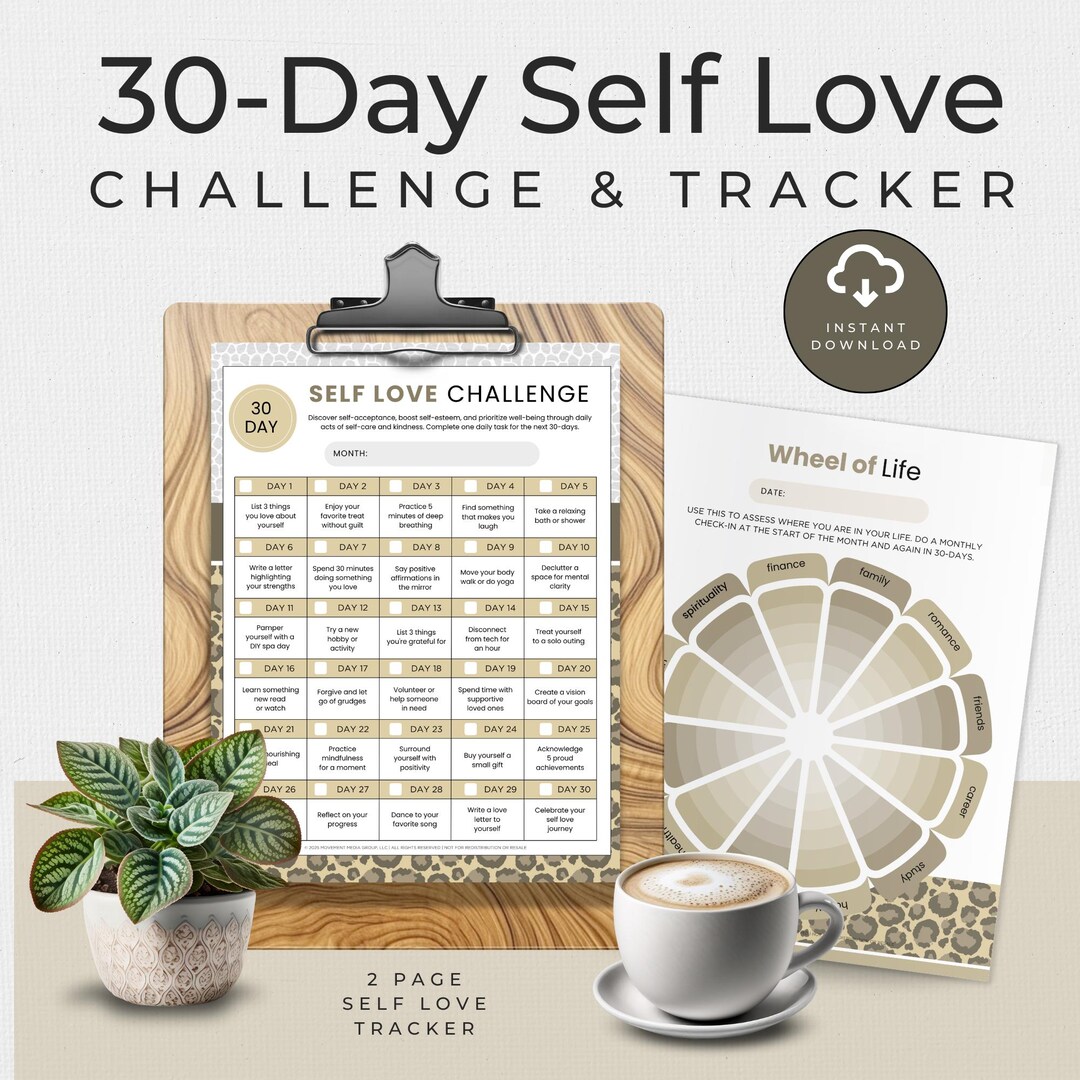 30-day Self-love Challenge and Mood Tracker | Goal Setting | Instant ...