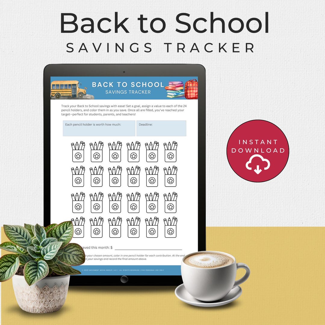 Back to School Savings Challenge | Budget Tracker | Money Challenge ...