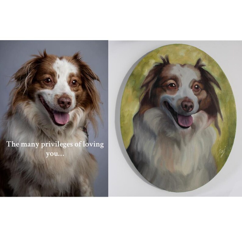 Custom Pet Oil Painting Portrait Commission, Hand-painted Gift, Pet ...