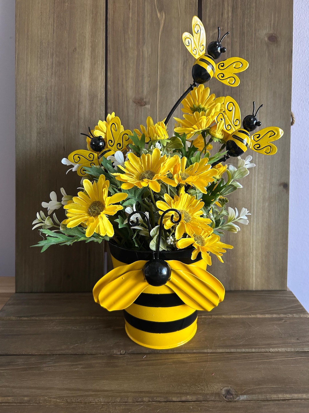 Welcome to Our Hive Floral Arrangement in a Bee Container, Floral, Bee ...