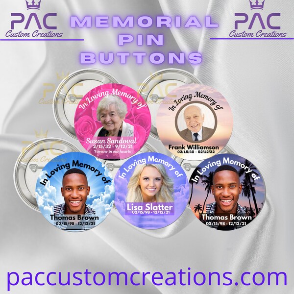 Memorial Buttons Svg - Etsy