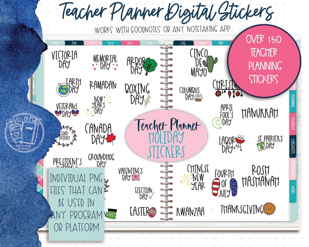 Teacher Planner Essentails Digital Sticker Kit | Goodnotes Stickers ...
