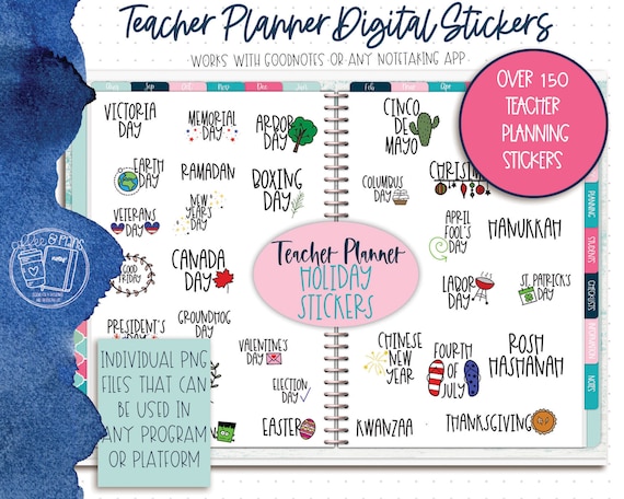Teacher Planner Essentails Digital Sticker Kit Goodnotes - Etsy