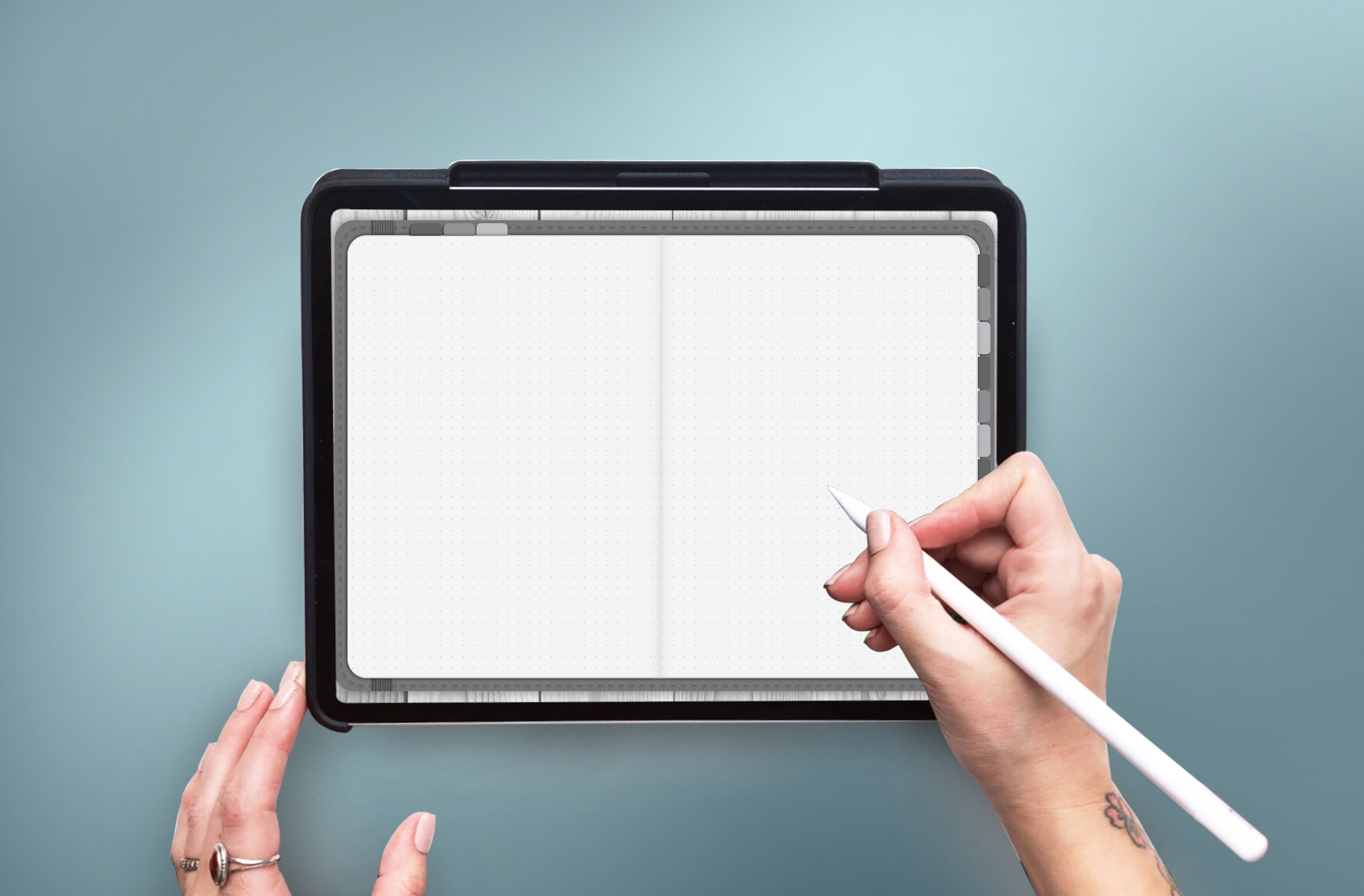 Blank Goodnotes Digital Bullet Journal, Gray Digital Bullet Journal ...