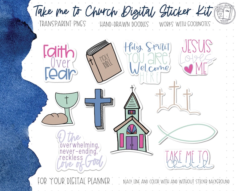 Take Me to Church Digital Planner Stickers | Goodnotes Stickers iPad ...