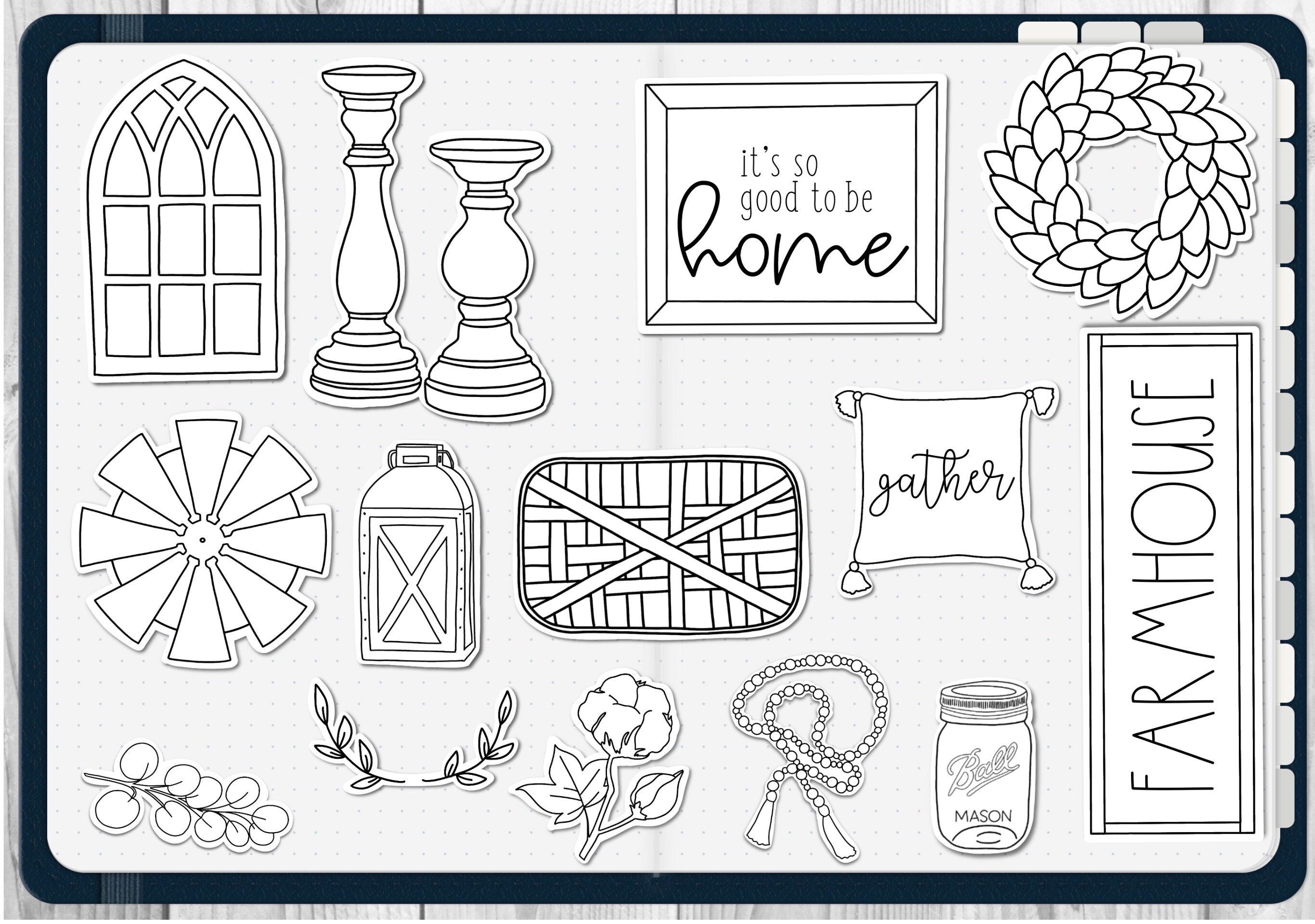 Farmhouse Digital Sticker Kit Goodnotes Stickers Ipad | Etsy
