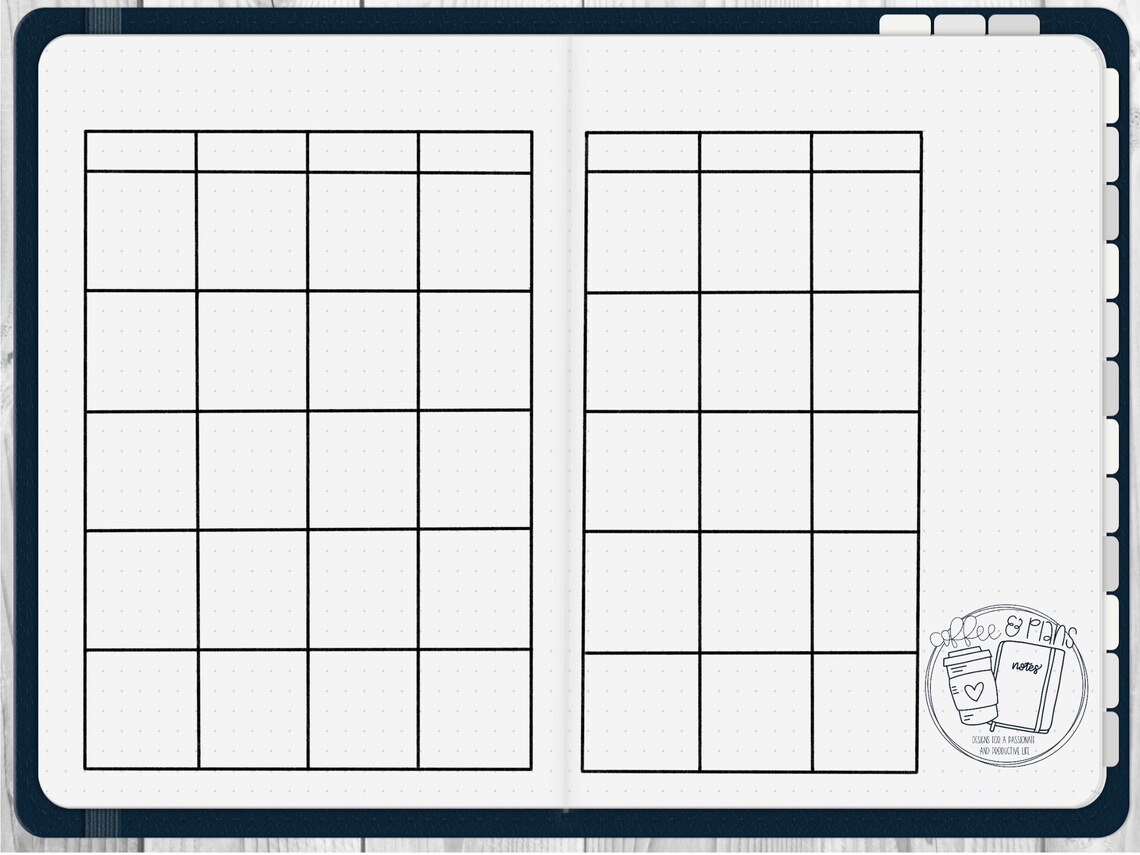 Bullet Journal Monthly Layout Insert for Digital Bullet Journal ...
