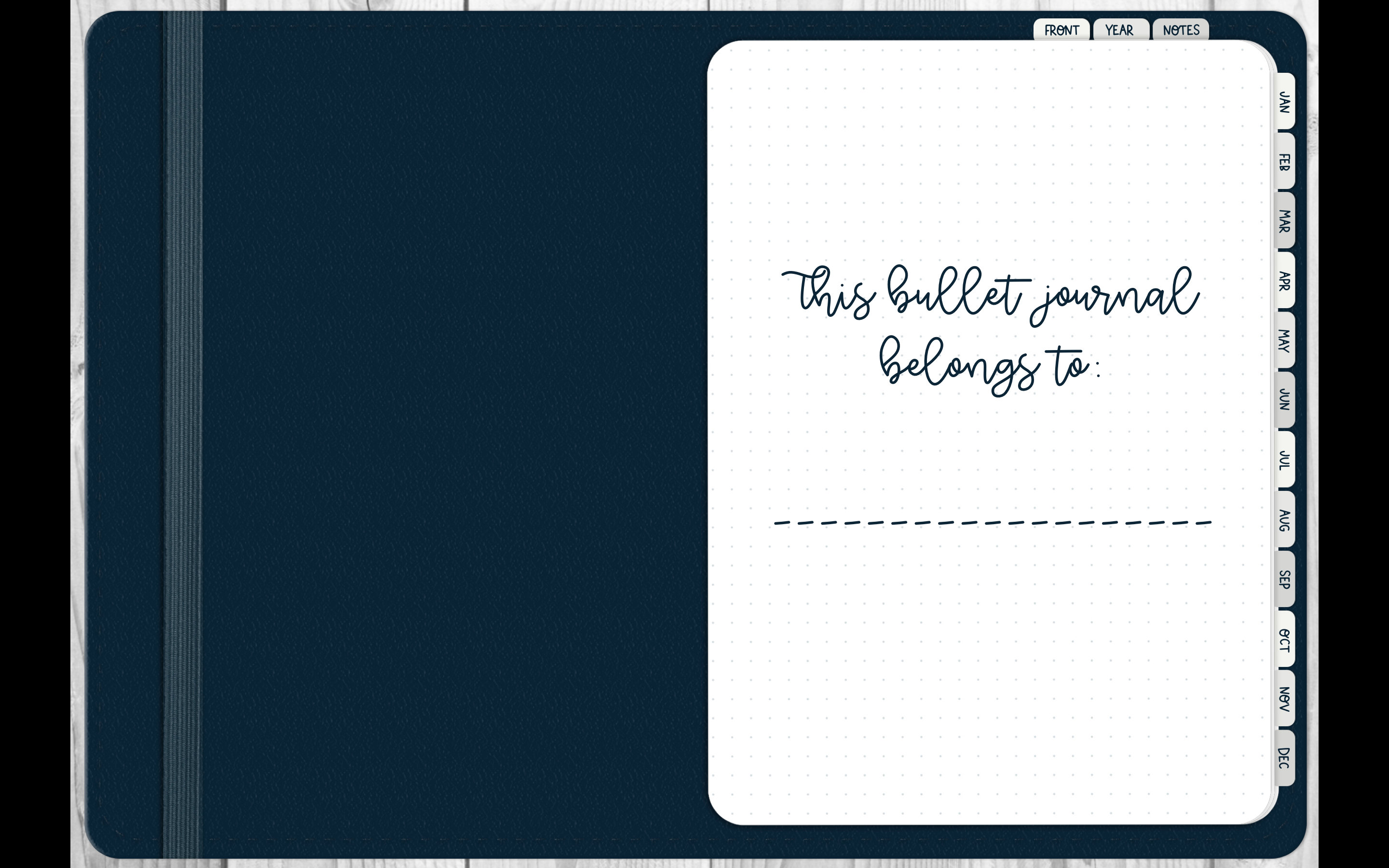 Midnight Java Digital Bullet Journal With Hyperlinks Navy - Etsy