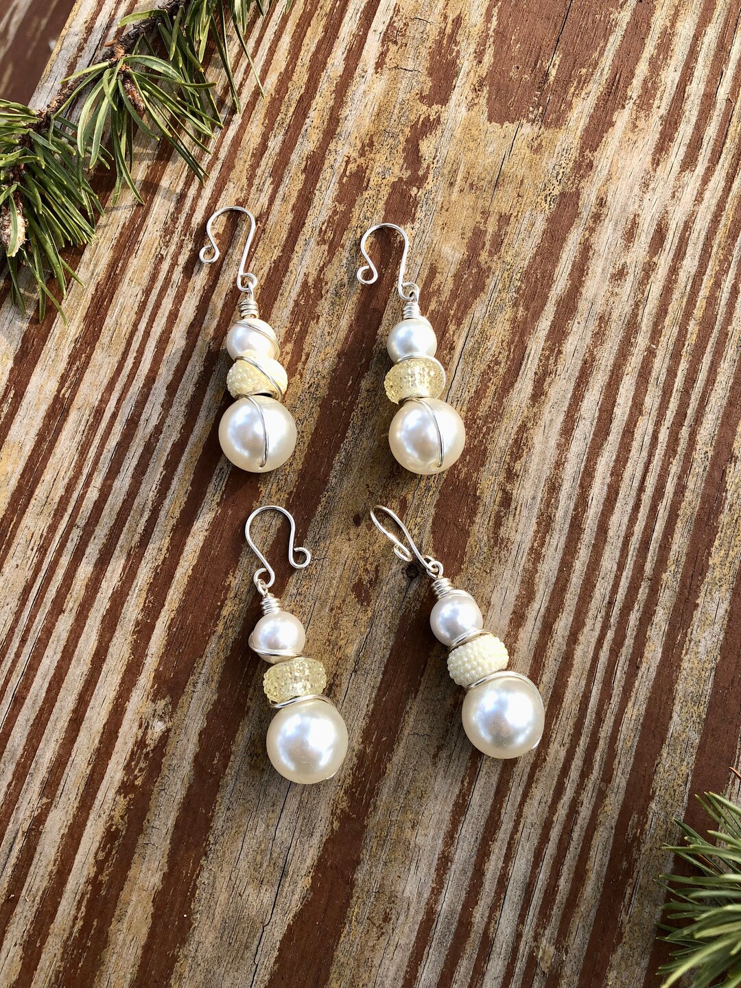 Mini Snowman Ornament Set A - Etsy