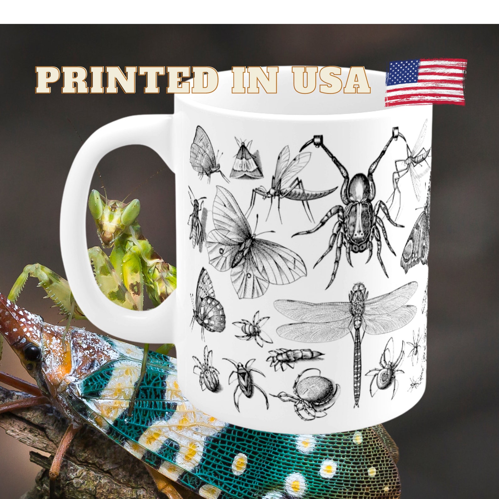 Insect Mug Bug Mug, Best-selling Bug Lover Coffee Mug Entomologist Gift ...