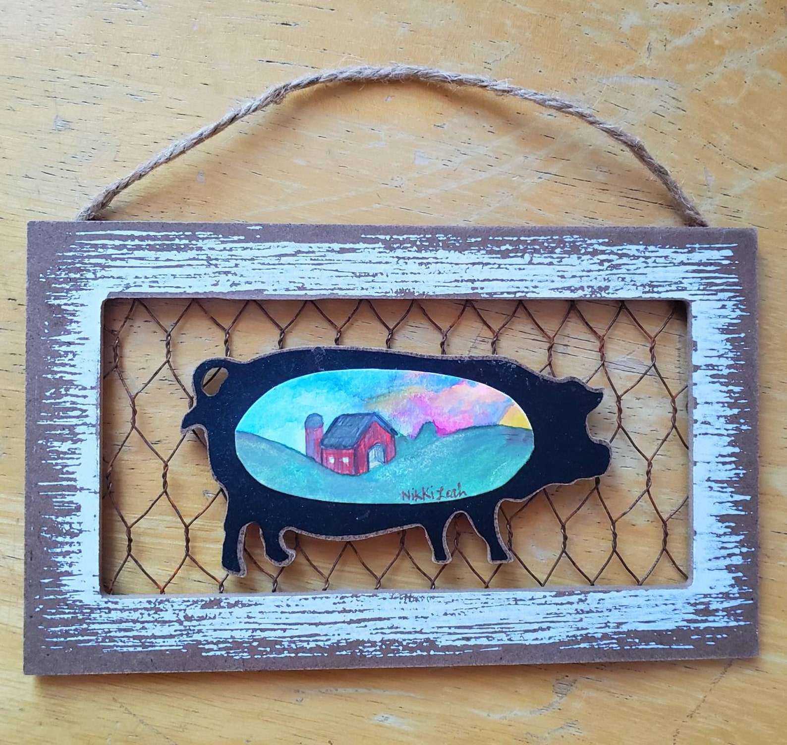 Pig Art farmhouse decor farmhouse chic pig watercolor farm | Etsy