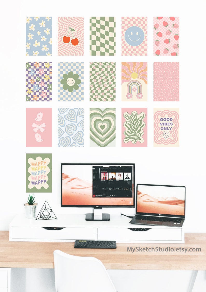 Danish Pastel Wall Collage 16pcs 4x6 in / Estética Decoración - Etsy España