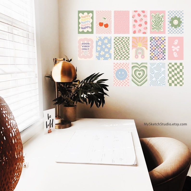 Danish Pastel Wall Collage 16pcs 4x6 in / Estética Decoración - Etsy España